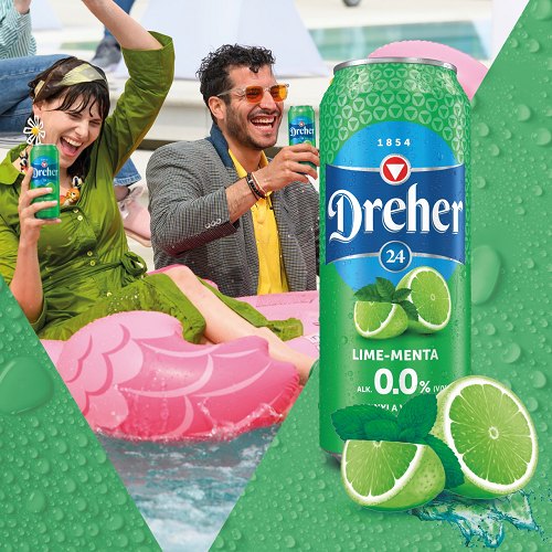 Lime-menta ízzel frissíti az alkoholmentes portfólióját a Dreher 24 ...